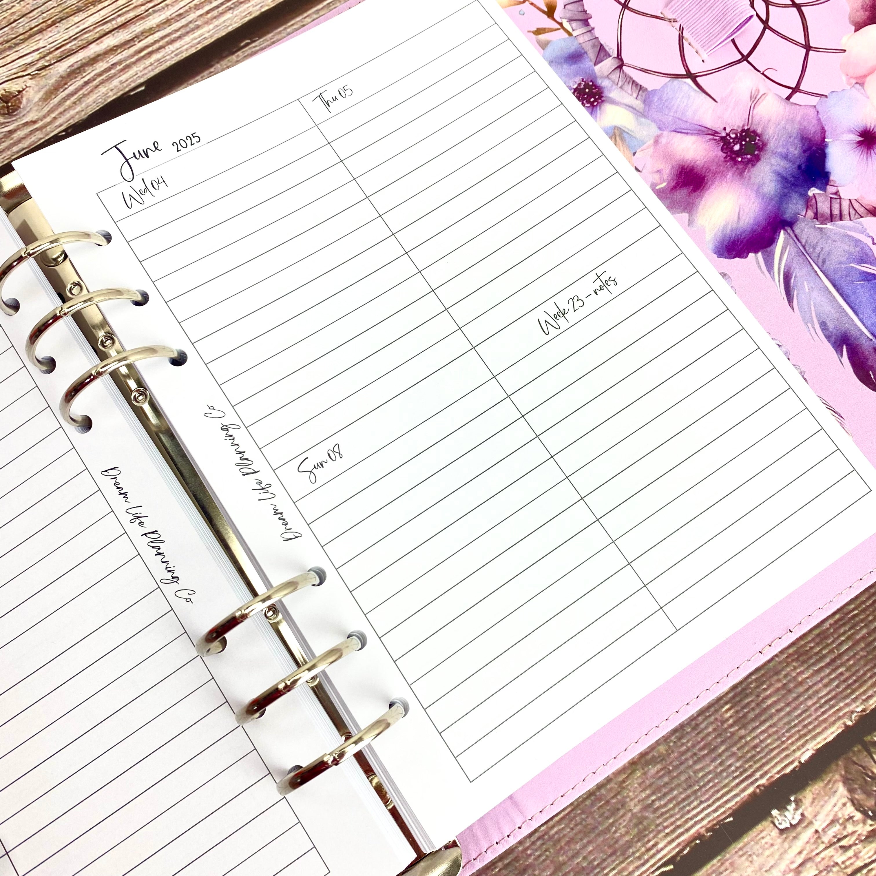 A5 Planner Insert Pages, Planner Refills & 6 Ring Diary Pages – Dream ...