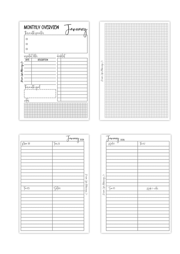 2026 - WO2P Quarter Box Layout – Dream Life Planning Co