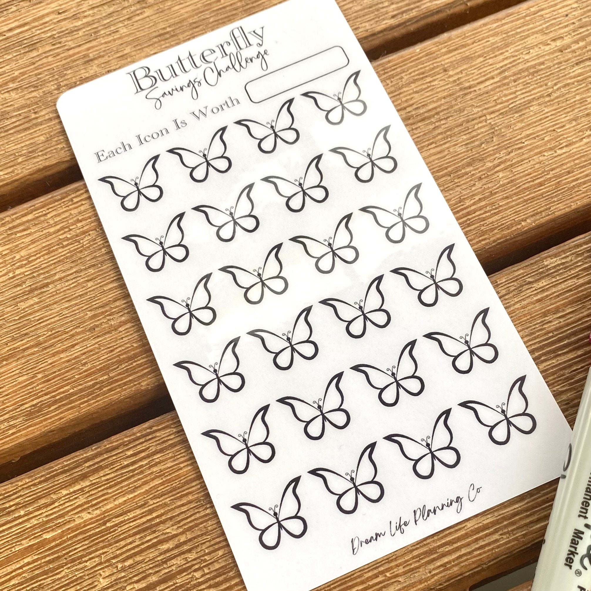 Butterfly Savings Challenge Cards – Dream Life Planning Co