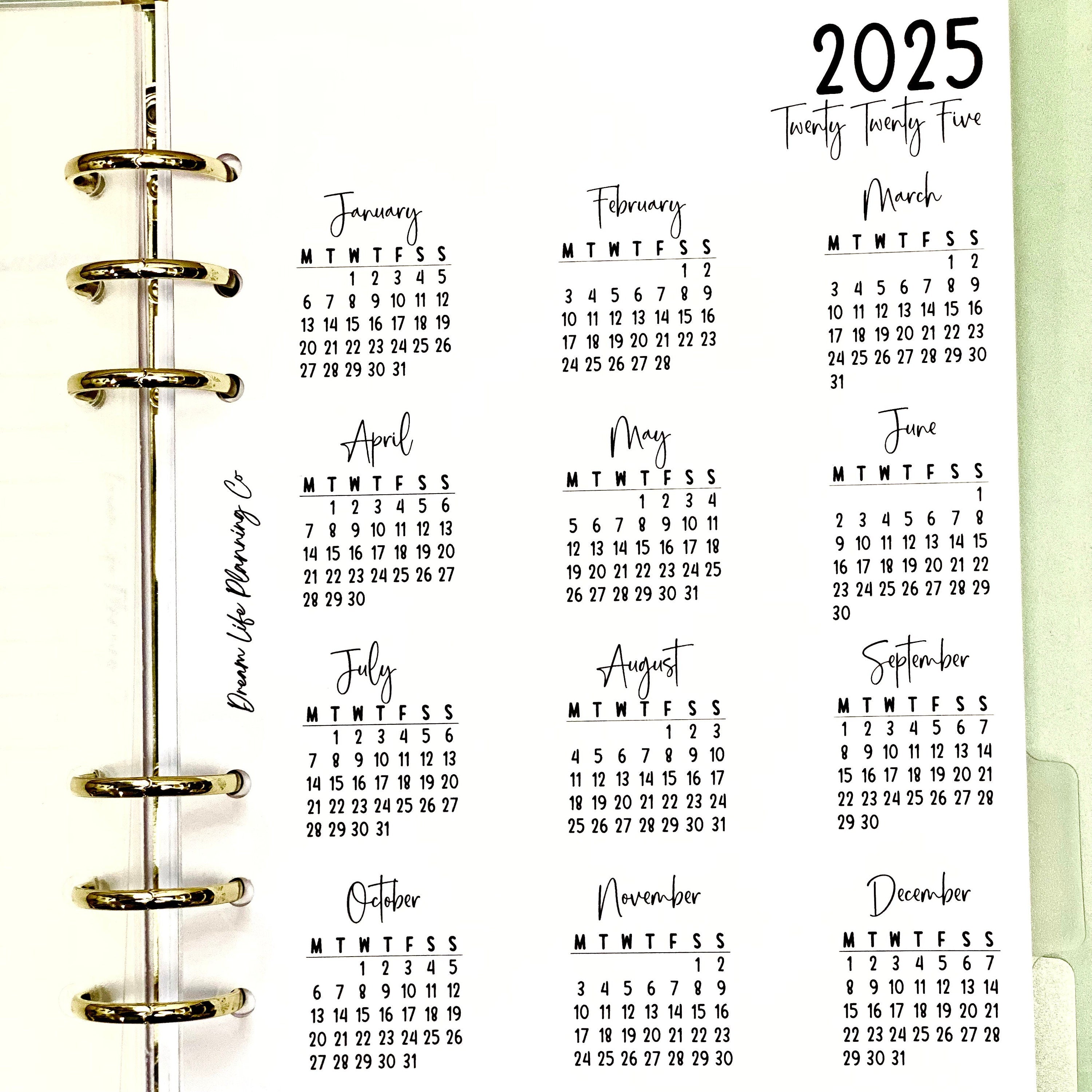 A5 Planner Insert Pages, Planner Refills & 6 Ring Diary Pages – Dream ...