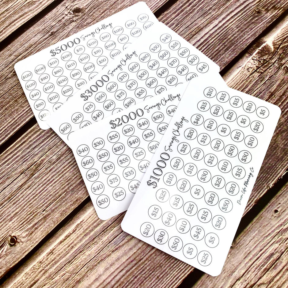 Savings Challenge Cards – Dream Life Planning Co