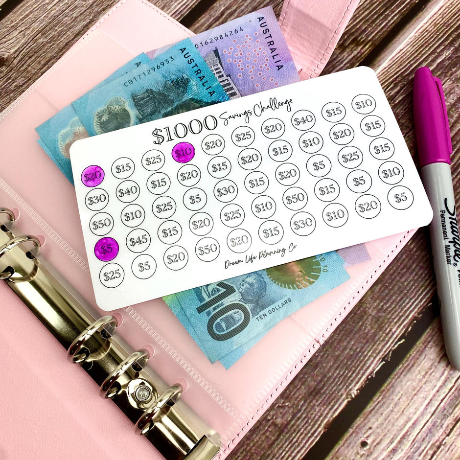 Savings Challenge Cards – Dream Life Planning Co