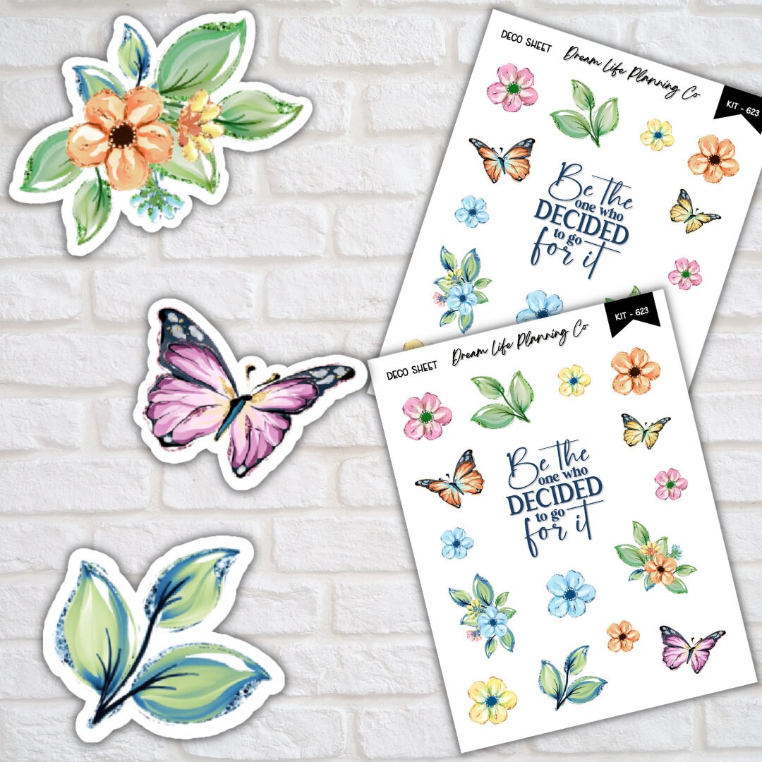 Deco Planner Stickers Butterfly Decorative Planner Stickers for Bullet ...