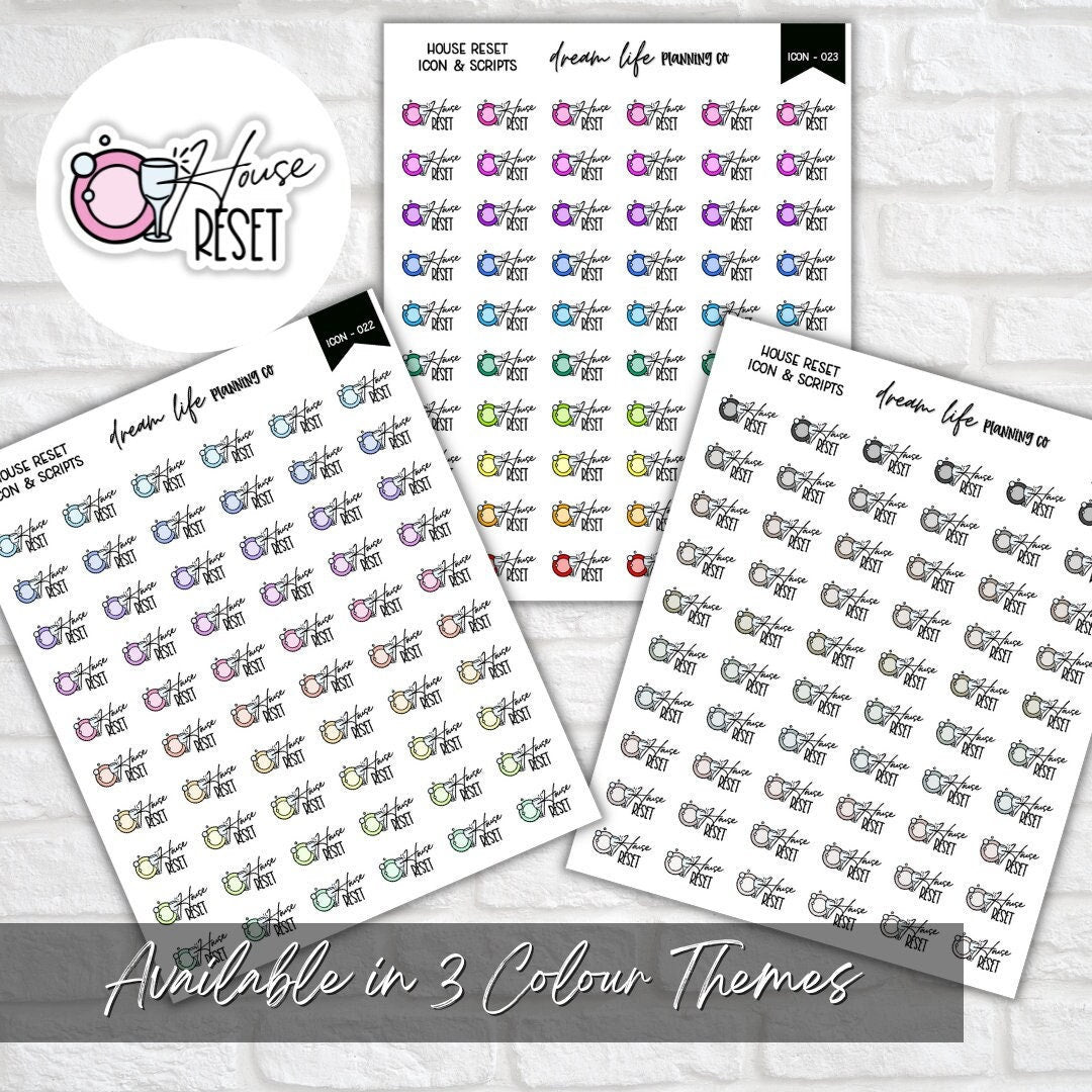 House Reset Planner Sticker, House Reset Stickers, Home Organisation S ...